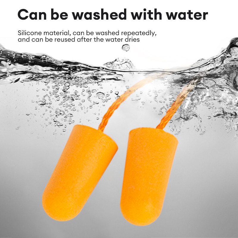 Deli Tools Bullet-Shaped PU Earplugs 38dB With Wire Soft Sponge Ear ...