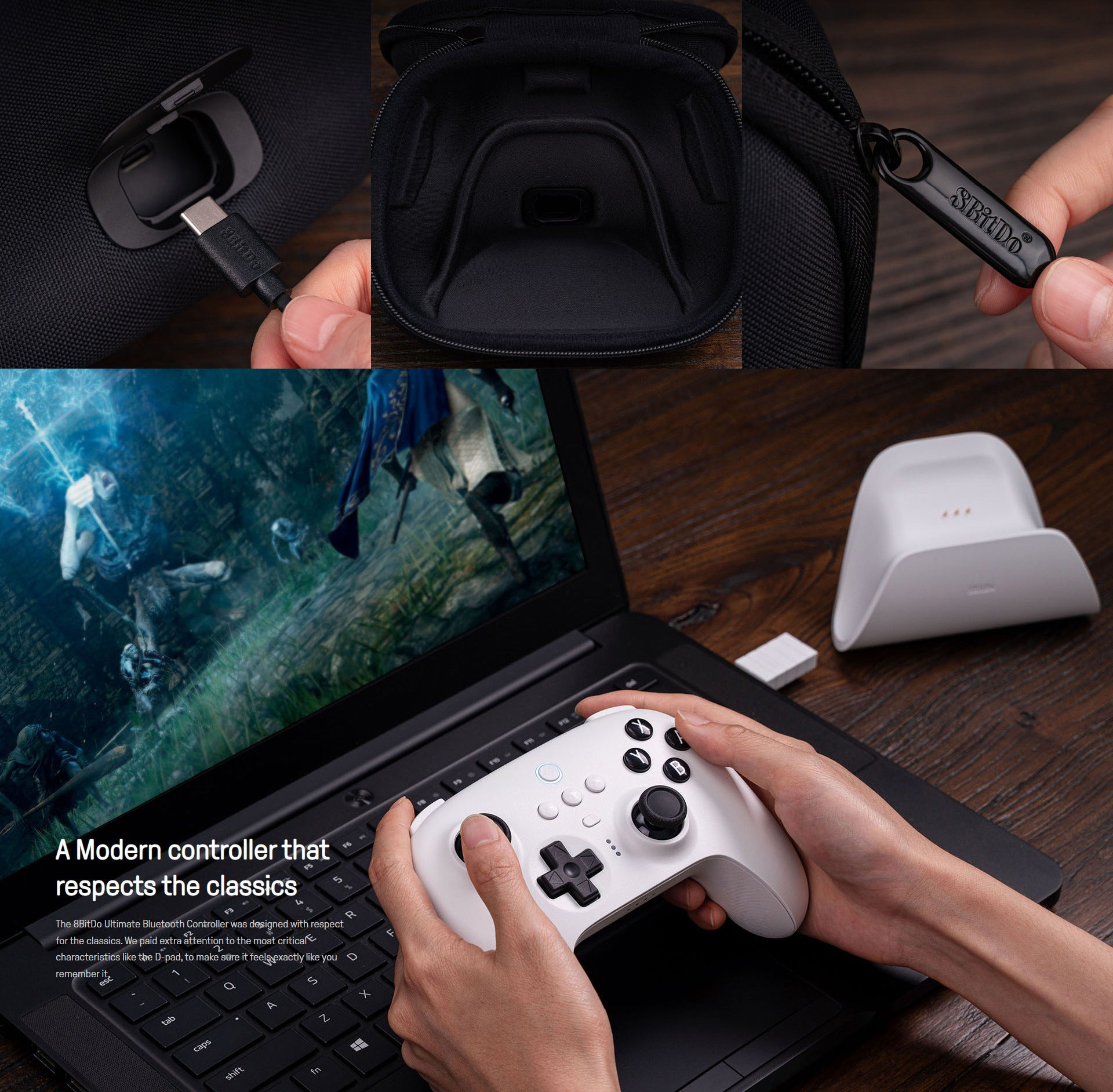 8Bitdo Ultimate Bluetooth Controller with Travel Case for Switch ...