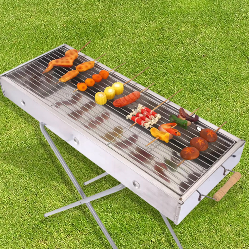 Barbecue Griller BBQ Grill with stand Stainless Foldable Ihawan Wooden ...