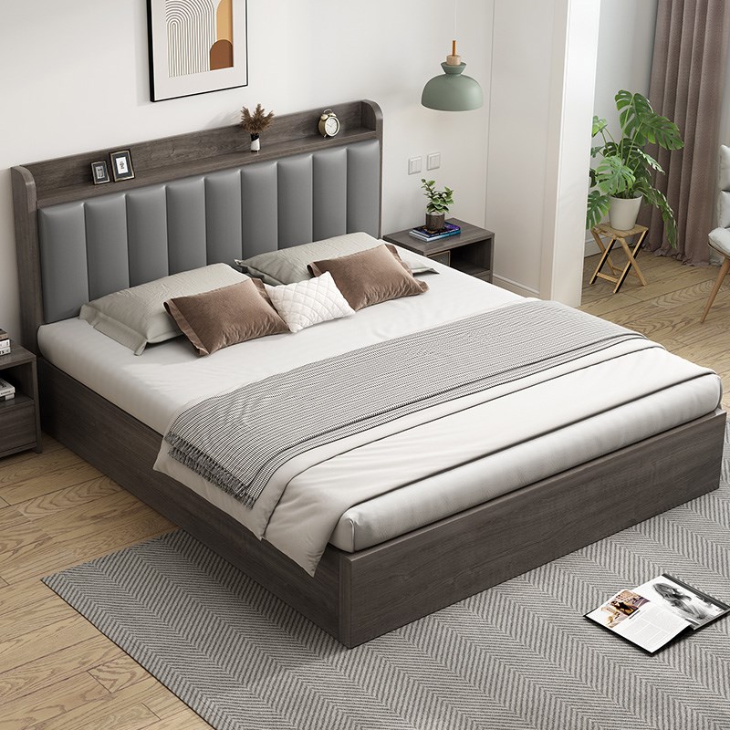 47-70 INCH Solid Wood Bed Frame 2M Long Bedroom Furniture Bed With soft ...