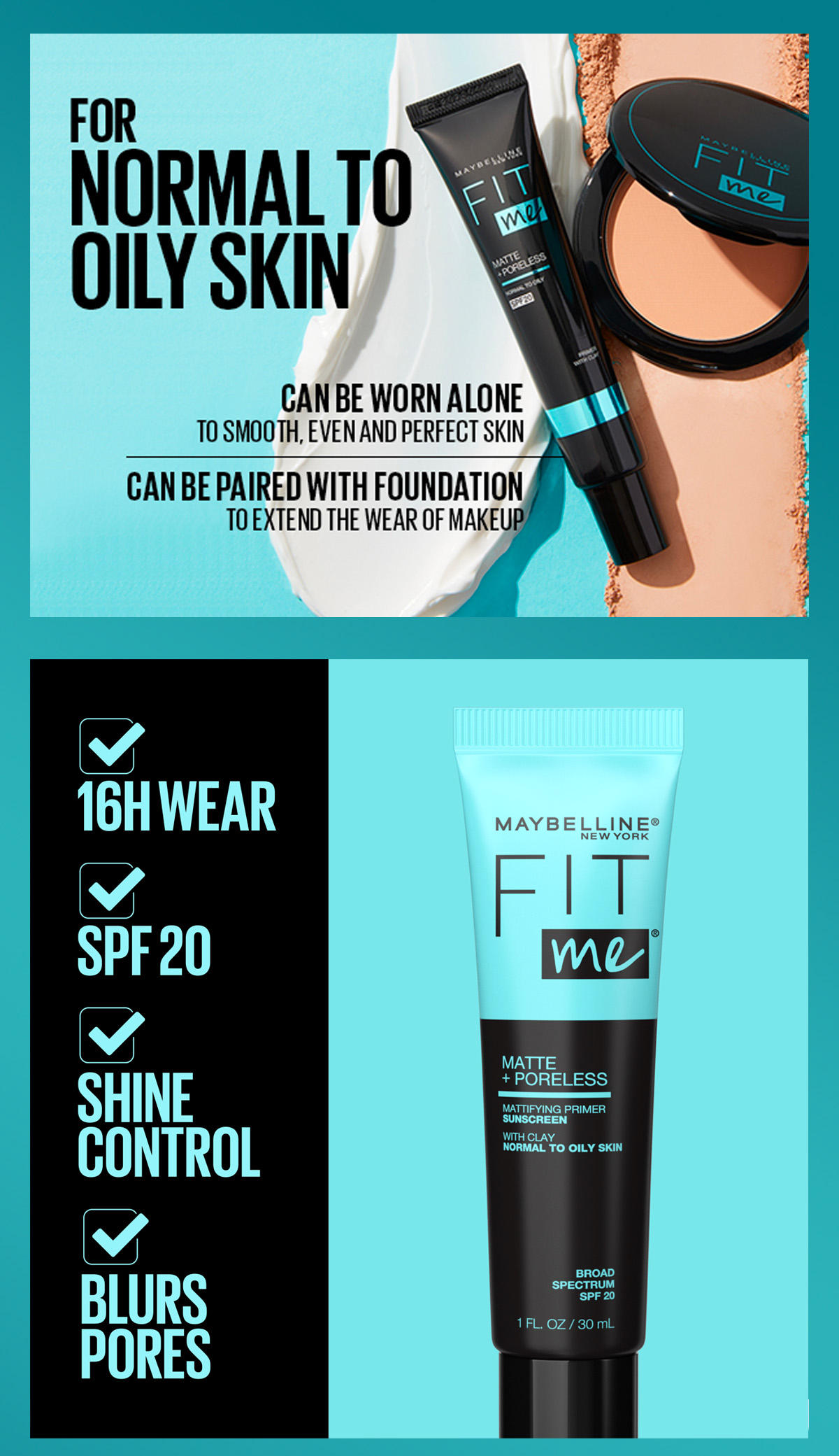 Fit Me Face Prime + Set Duo - Fit Me Poreless Primer + Fit Me Setting ...