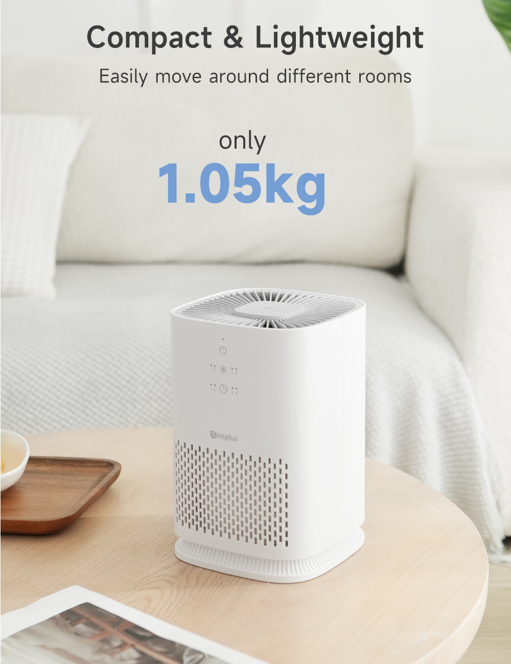 Simplus Air Purifier Mini Compact Desktop Bedroom Use HEPA H11 Filter ...