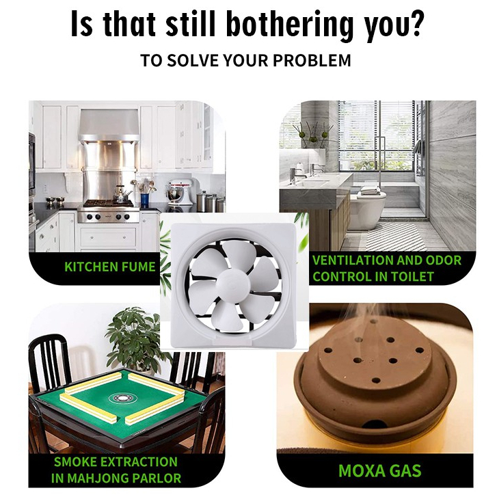 KeyCool Exhaust Fan Wall For Kitchen Stove Bathroom Ventilation Window ...