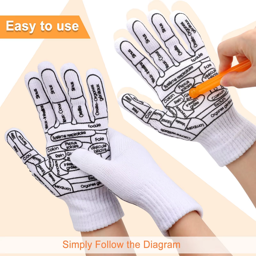 TCM Hand Reflexology Gloves Acupressure Massage Stick Hands Muscle ...