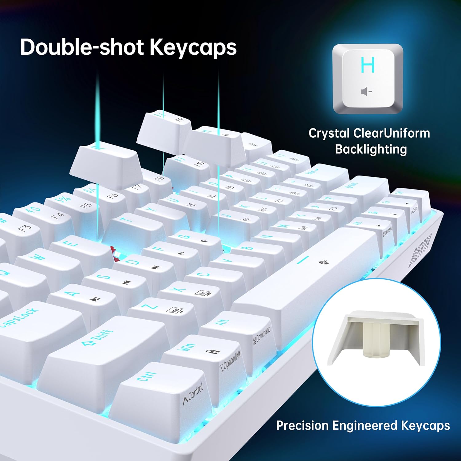 Zeus Z-G61 Wireless Mechanical Keyboard Bluetooth Tri-Mode With Brown ...