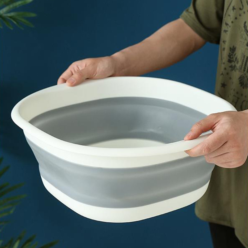 Plastic Folding Basins Household Plastic Bucket Collapsible Space ...