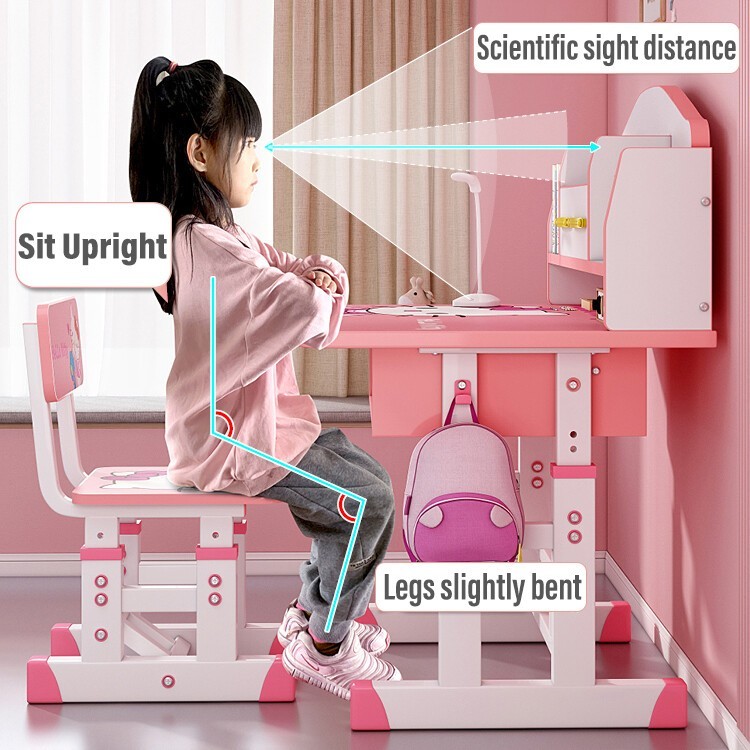 【Safe Package】Study Table For Kids Adjustable Table With Chairs Set ...