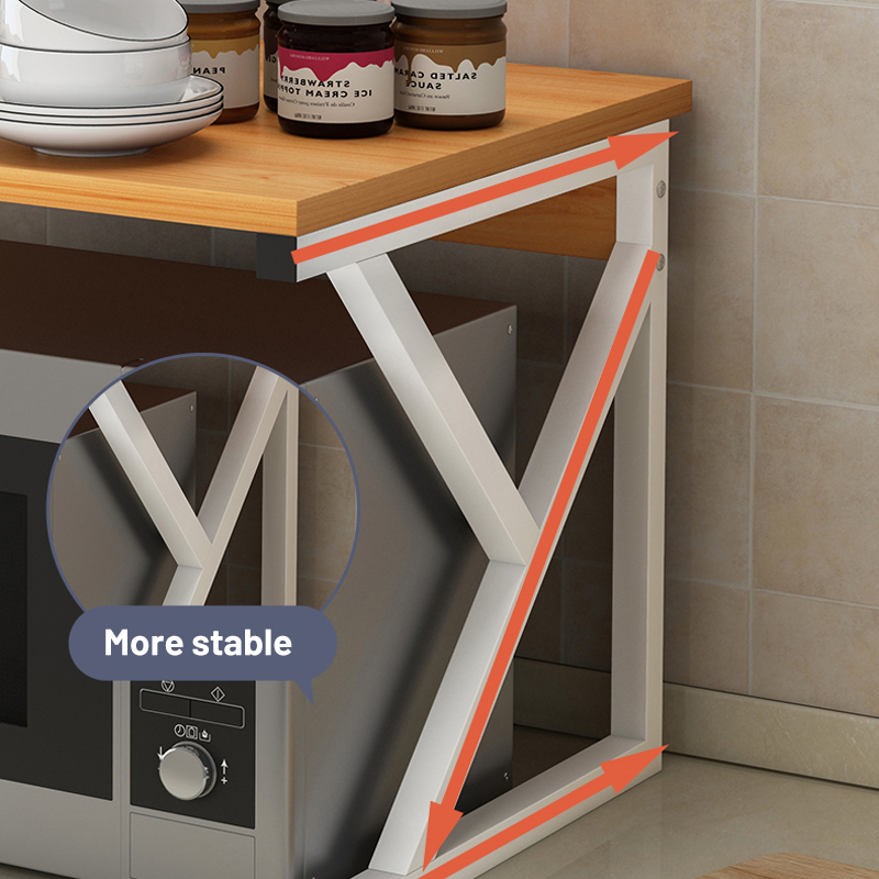 ALICE 1/2 Tiers Microwave Rack Carbon Steel Kitchen Organizer Storage ...