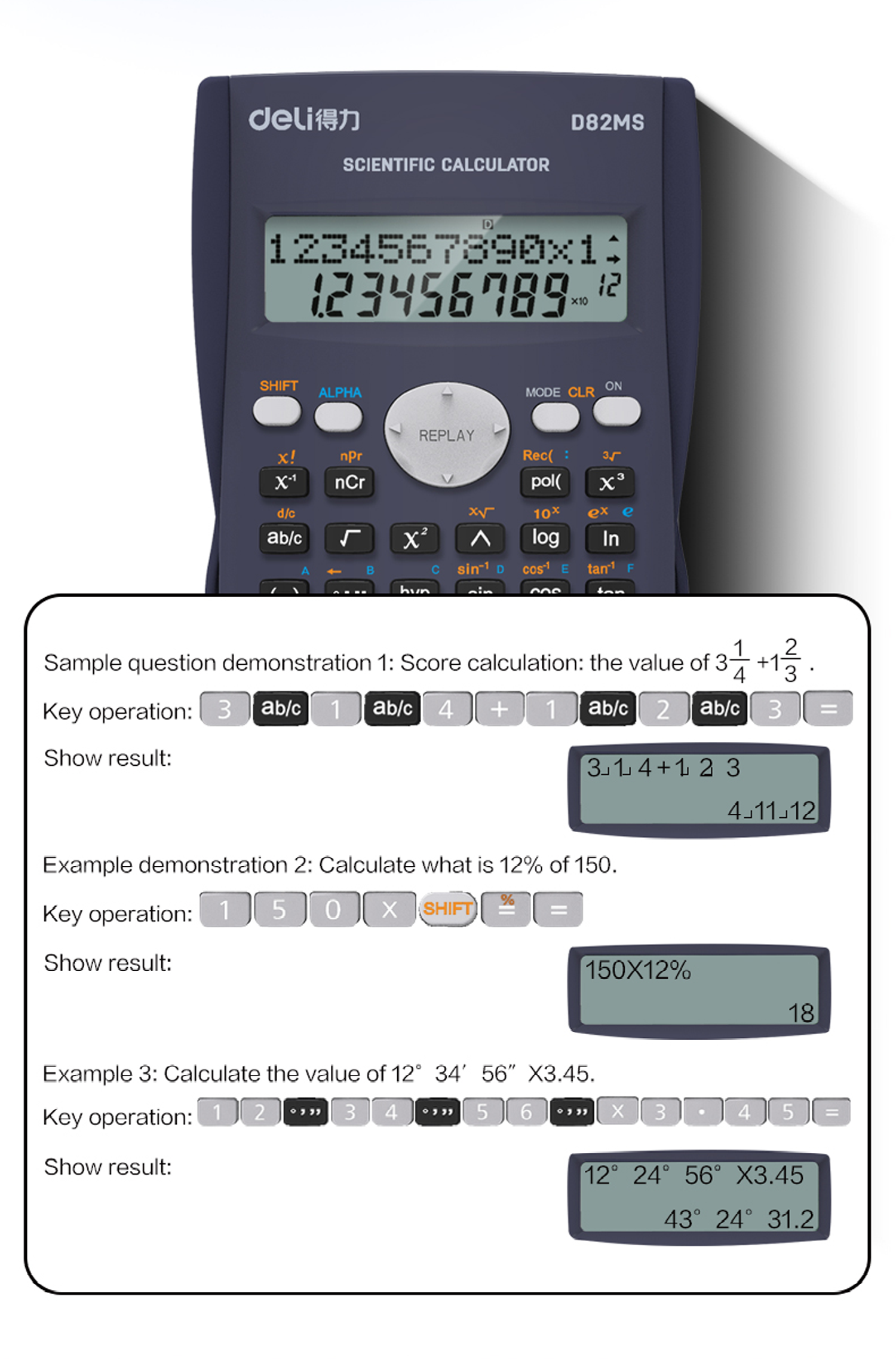 Deli D82MS 10+2 Digits Scientific Calculator 240 Functions | Shopee ...