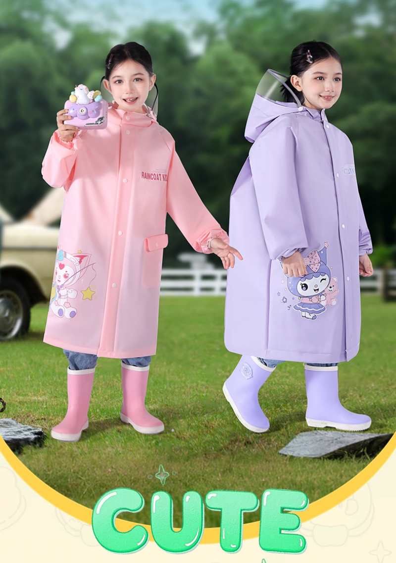 Kids Raincoat Cartoon Waterproof Raincoat Hooded Outdoor Raincoat Boys And Girls Universal Rain ...