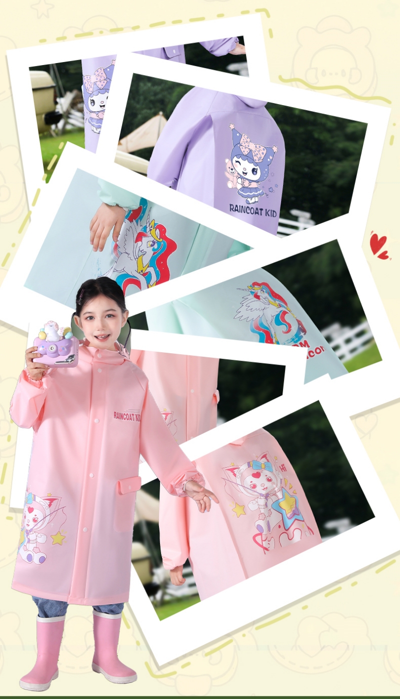 Kids Raincoat Cartoon Waterproof Raincoat Hooded Outdoor Raincoat Boys And Girls Universal Rain ...
