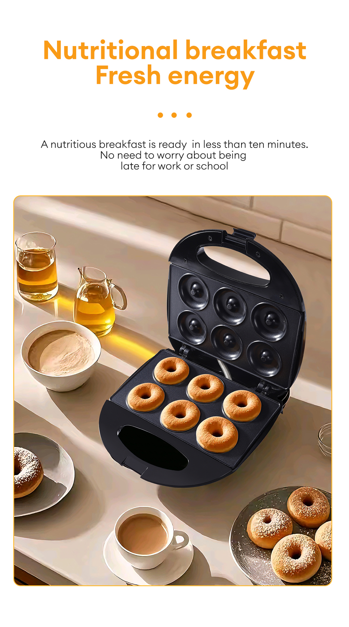 Sonifer Mini Donut Maker 6 Holes And Non Stick Plate Breakfast Snacks ...