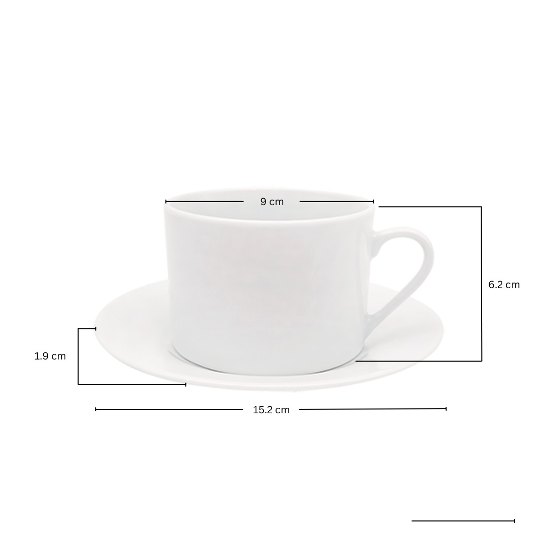 Edge Set of 6 Ceramic Cup and Saucer 220cc - Perfect for Drinks - Mug ...