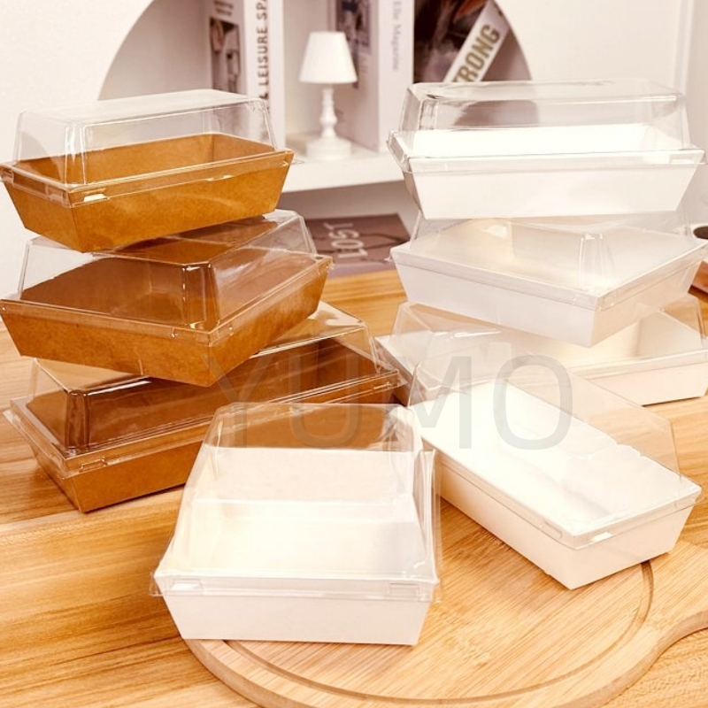 5/10/20PCS Cake Box Transparent Square Pastry Boxes Packaging Kraft ...