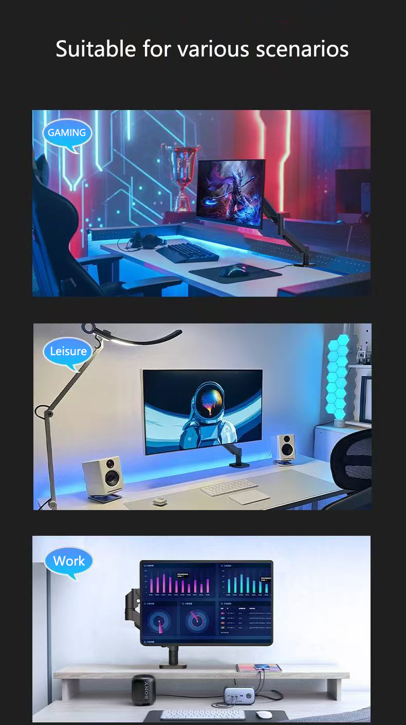 Inplay KMT-1 Single Monitor Stand Mount Arm Gas Spring Adjustable ...