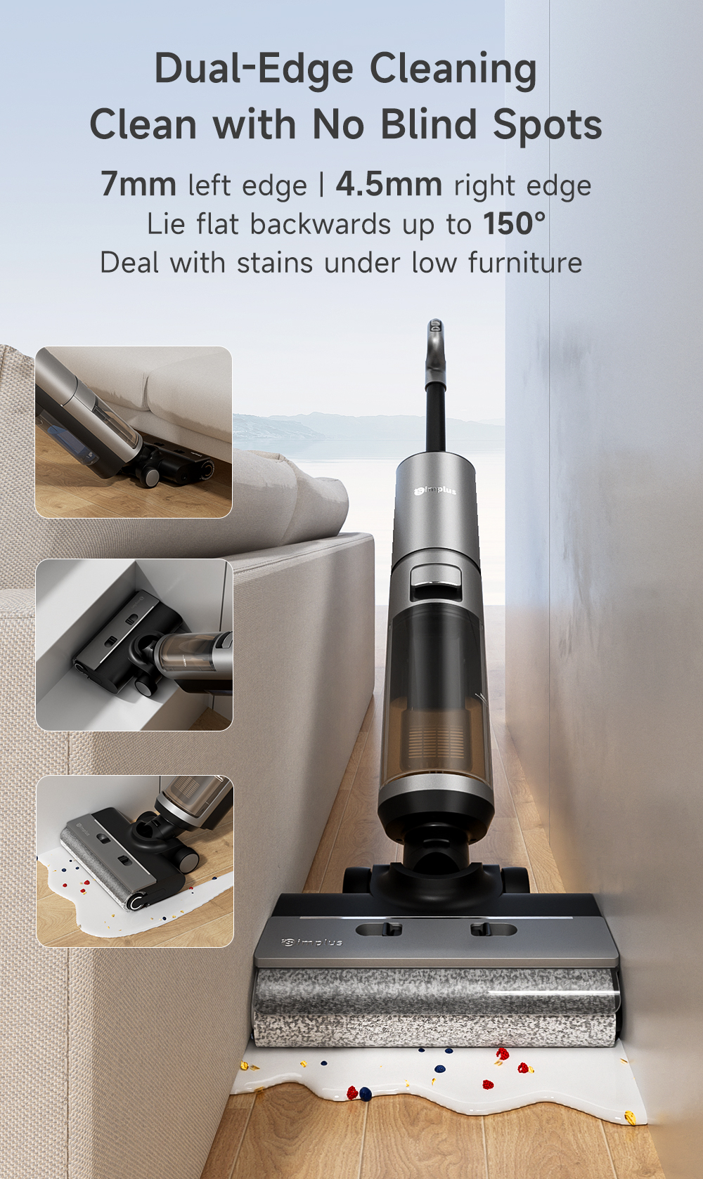 Simplus V2 Dry Vacuum Cleaner Handheld Cordless Vacuum Dual-Edge ...