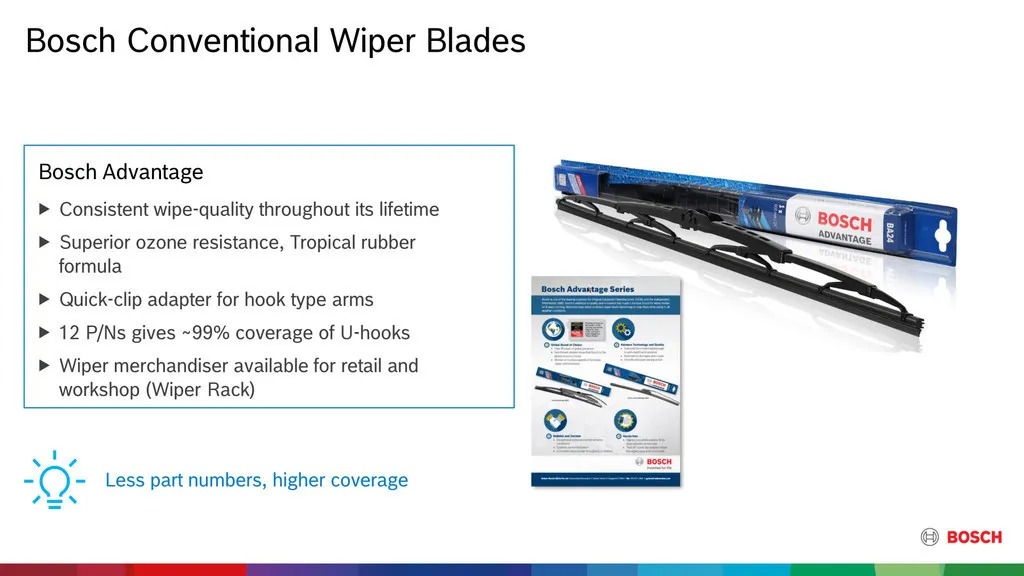 Bosch Wiper Blade Advantage Single 12", 14", 16", 17", 18", 19", 20", 21", 22", 24", 26 ...