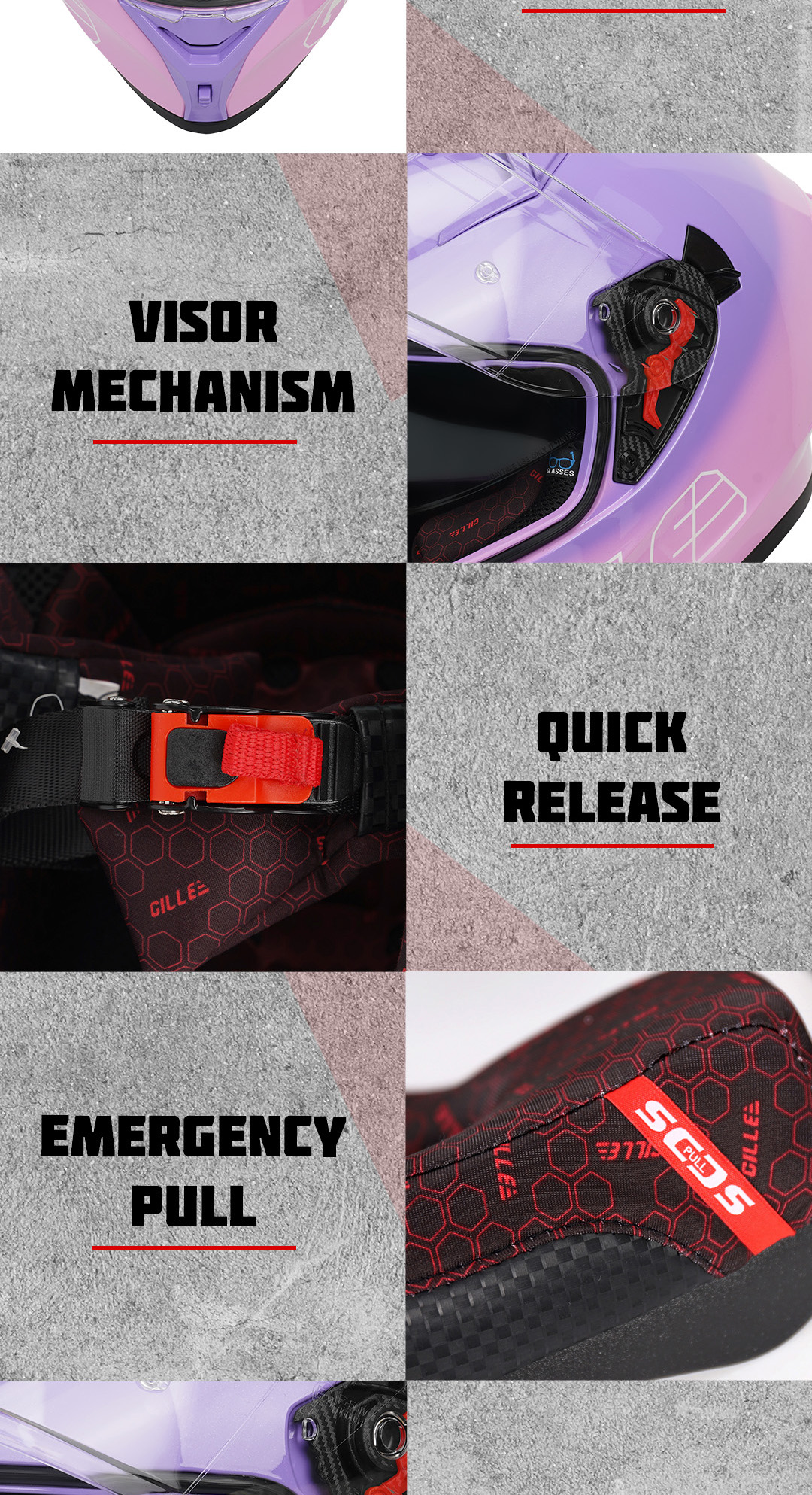 GILLE 135 GTS V1 two tone helmet full face dual visor helmet for ...