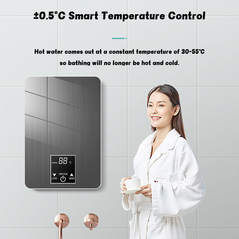 Instant Water Heater Shower Electric LCDTouchscreen With Self ...