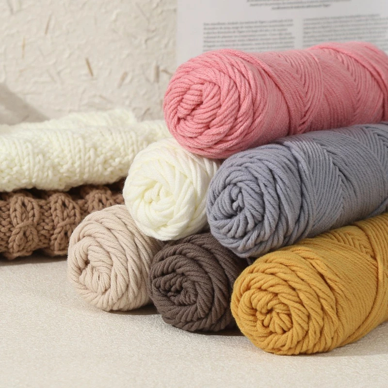 (23 Colors) 8 Plys 100g Yarn Milk Cotton Yarn Hand DIY Gift Milk ...