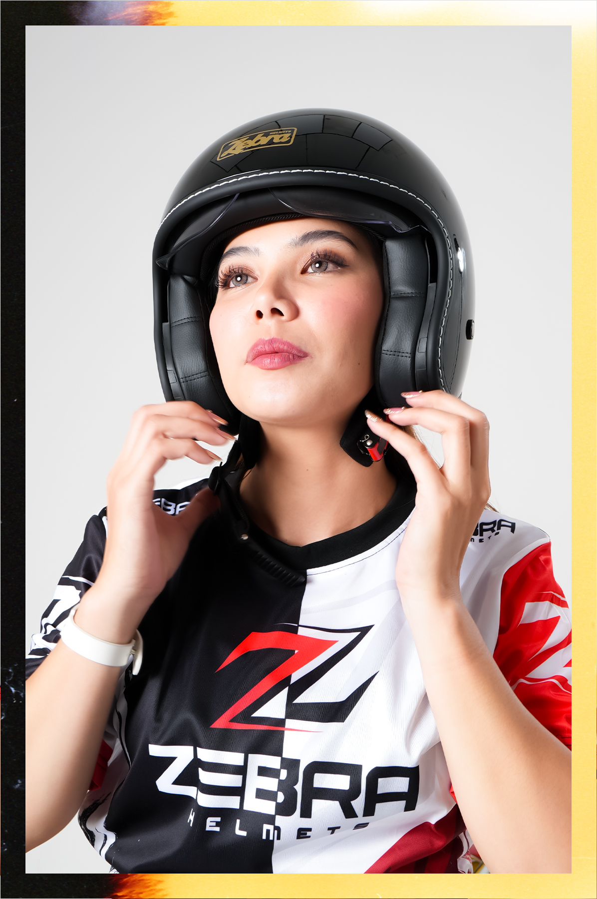 ZEBRA 807 CRUISER Classic Helmet half face single visor Retro vintage ...