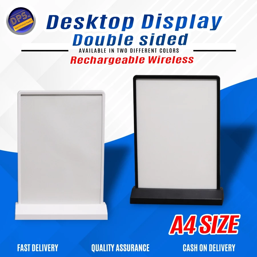 DPS LED Desktop Display A4 Menu Board Stand, Table Stand (Rechargeable ...