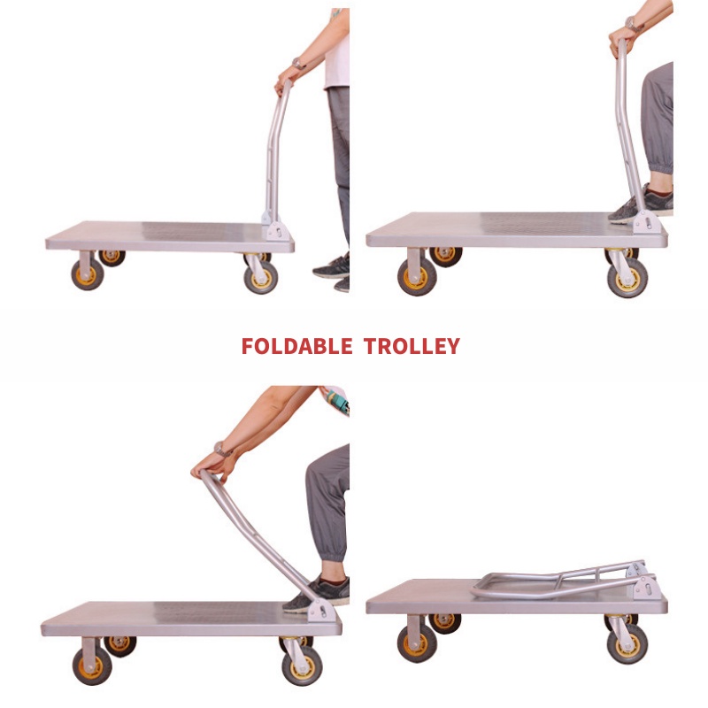 Strong Thick Steel Trolley Portable 1000KG Hand Truck Foldable Trolley ...