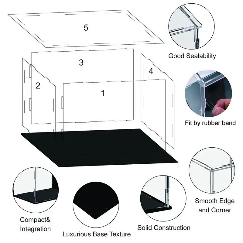 Acrylic display box gift, transparent dust-proof box for figurines ...