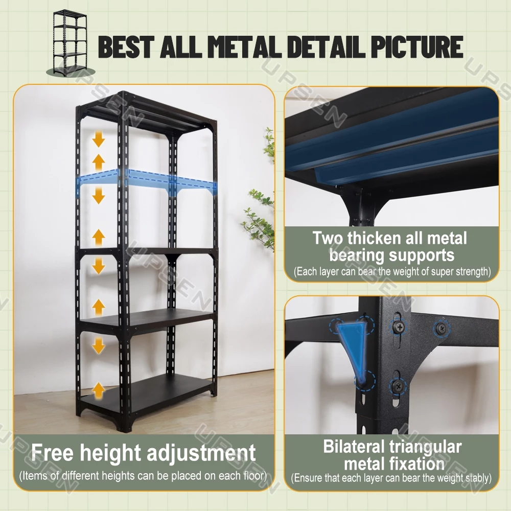 6 Layer Steel Rack Heavy Duty Metal Rack Boltless Shelf Organizer ...