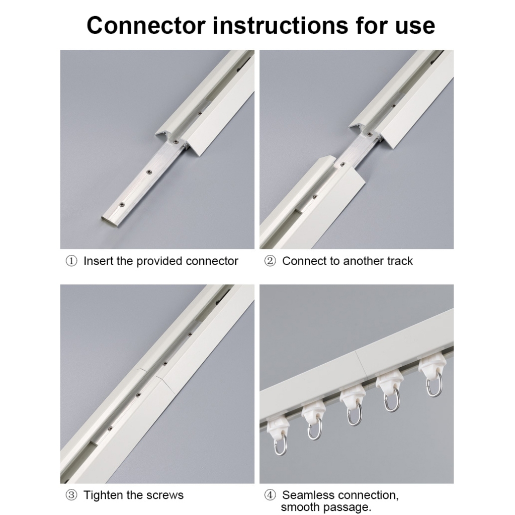 Curtain track Mute mentled curtain rod with Metal pulley Track rail Top ...
