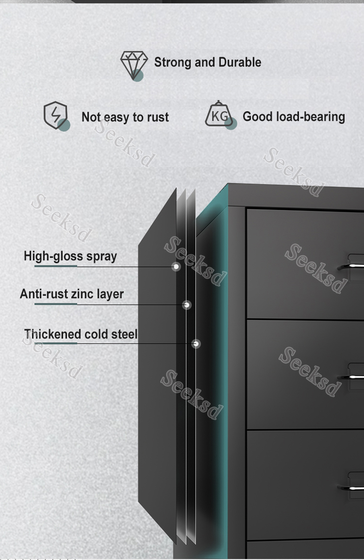 Metal Cabinet With Lock 3/5/6L Unit-Minimalist Office Drawer File Metal ...