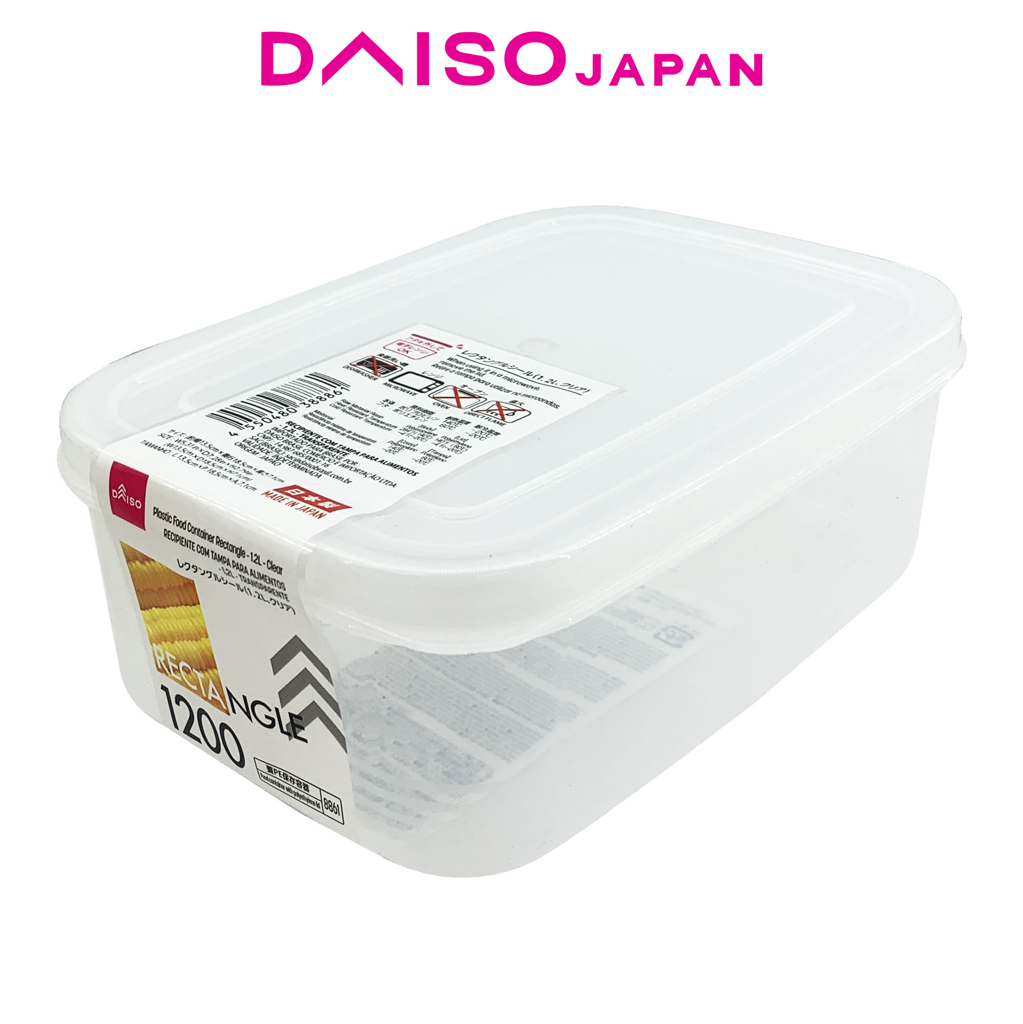 Daiso Microwaveable Plastic Food Rectangle Container (1.2L) | Shopee ...