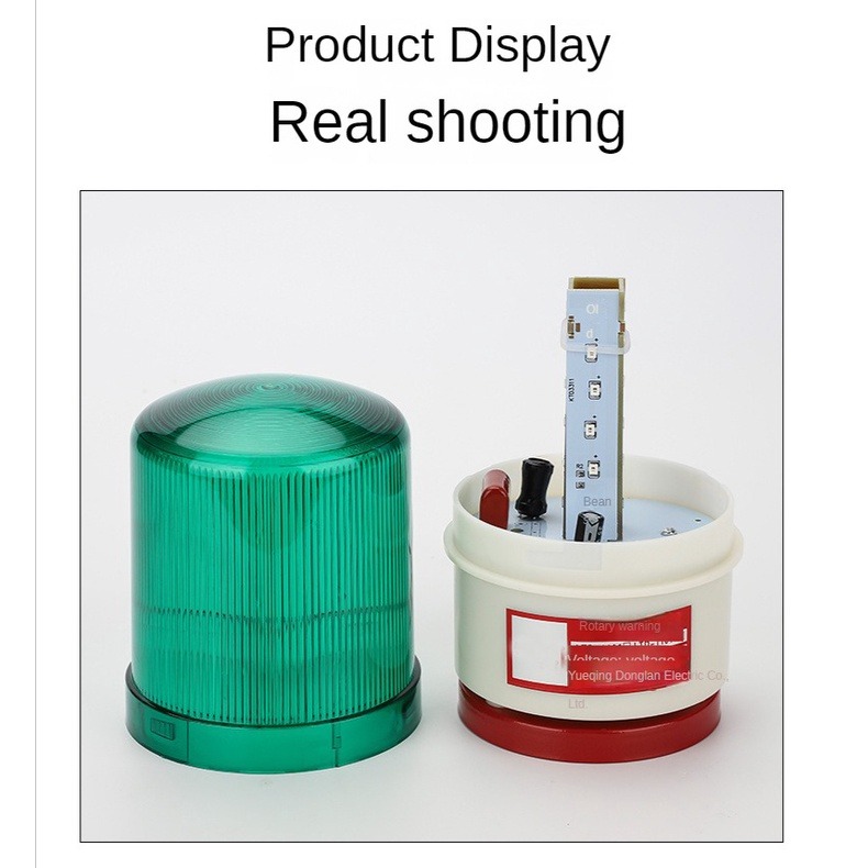 220V LED Alarm Light Warning Lamp Signal Buzzer Rotary Strobe Flash ...