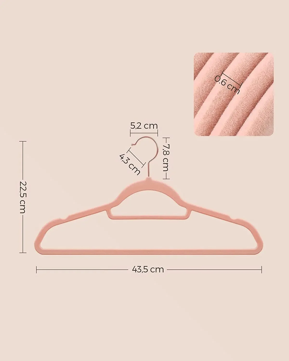 50pcs Elastic Velvet Hanger, Clothes Do Not Deform Drying Rack | Shopee ...