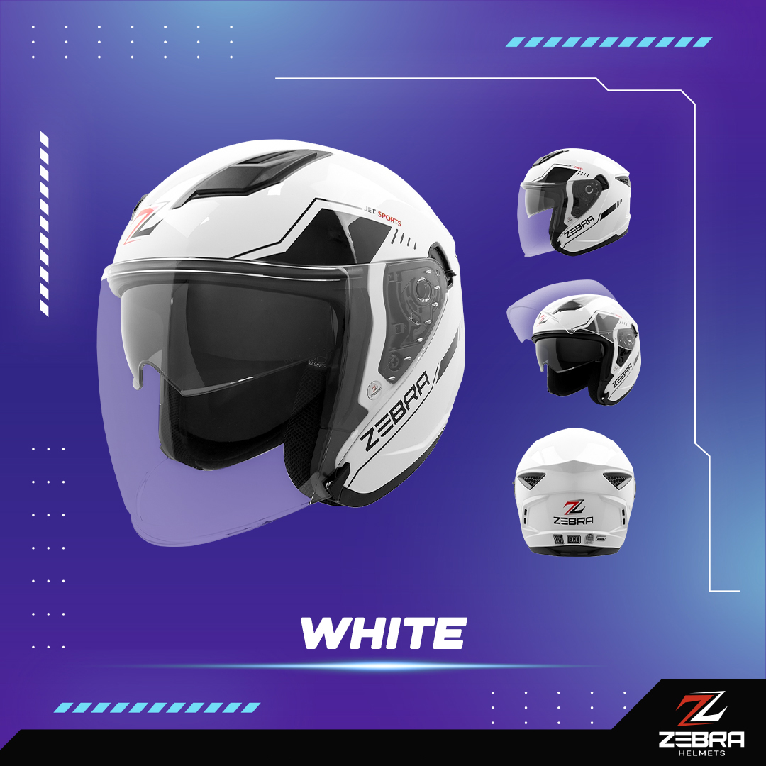 Zebra YM-829 Dual Visor Half Face Helmet For Motorcycle Women And Men ...