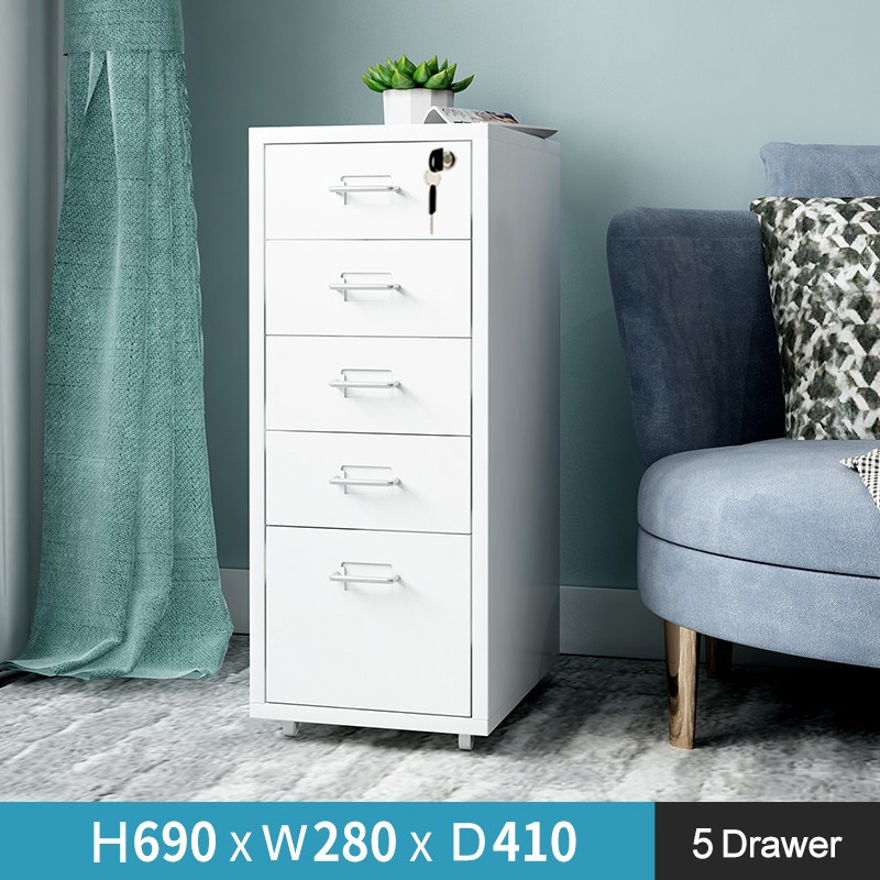 Metal Cabinet With Lock 3/5/6L Unit-Minimalist Home Office Drawer File ...