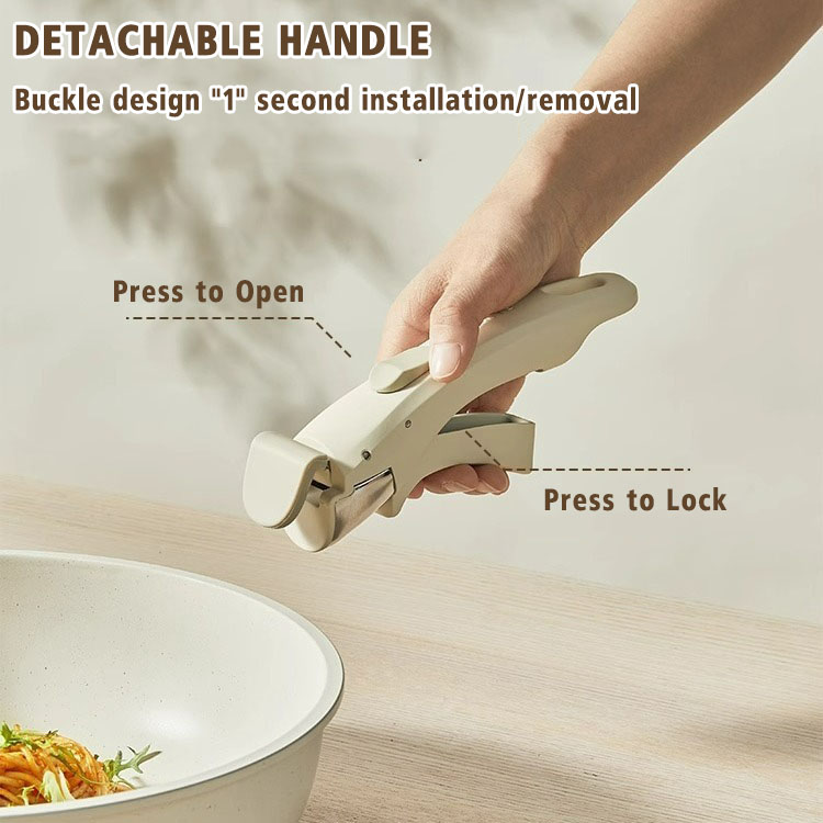 【LEUSE】Non-stick cookware set - 5-piece set with detachable handle ...