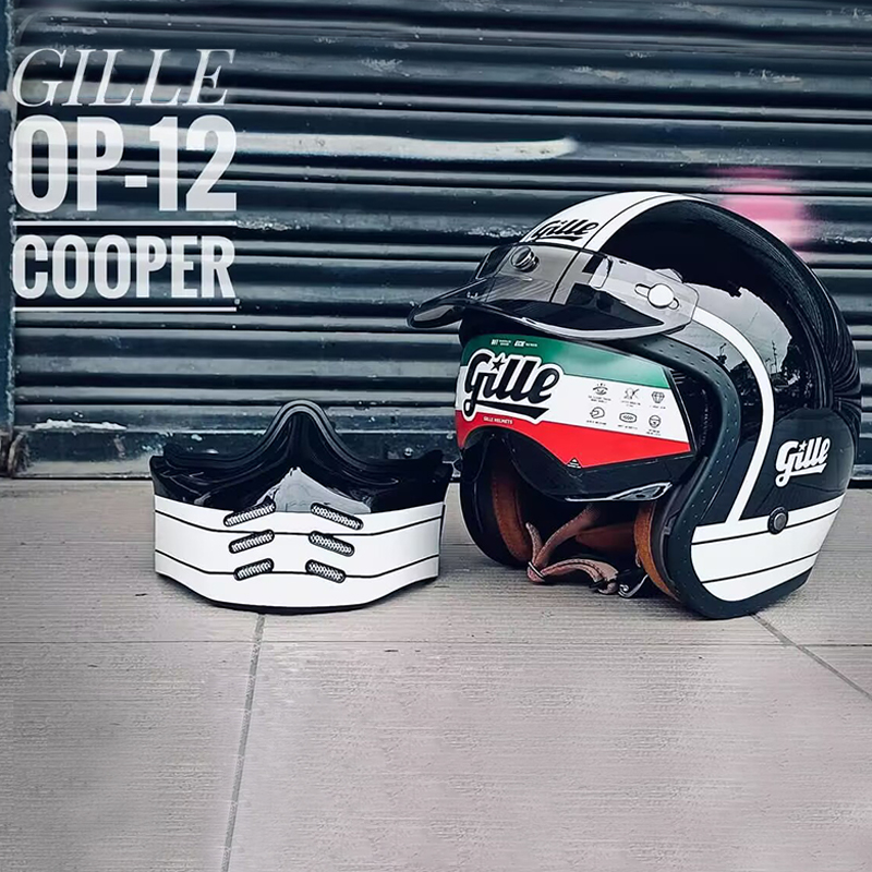 【𝑫𝑬𝑻𝑨𝑪𝑯𝑨𝑩𝑳𝑬】 GILLE VENERY Retro Classic 2 in 1 Helmet Full Face Vintage ...