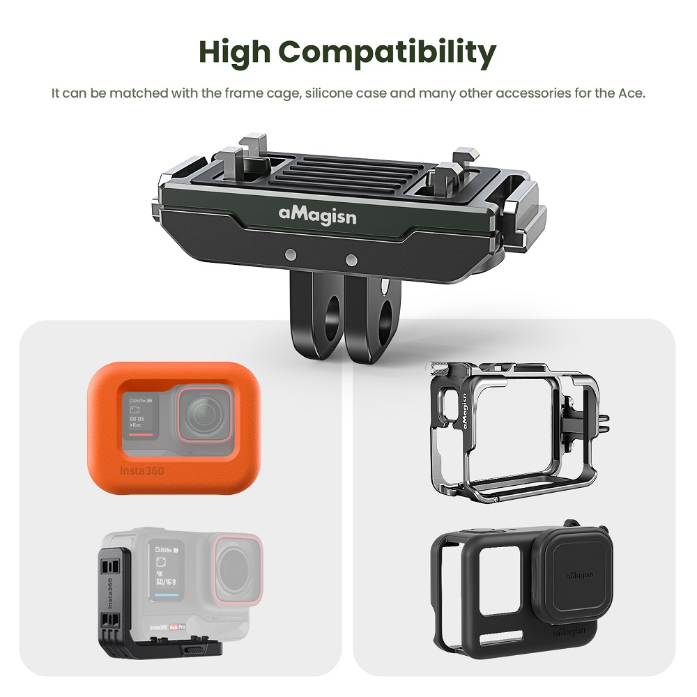 Foldable Magnetic Quick-Release Adapter Base for Insta360 Ace 2, Ace ...