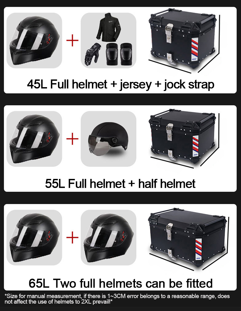 Alloy Motorcycle Top Box Motorcycle Box Anti Scratch Series With Base ...