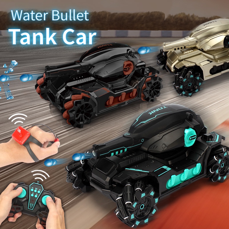 RC Car Big Size 4WD Tank RC Toy Water Bomb Shooting Competitive Gesture ...