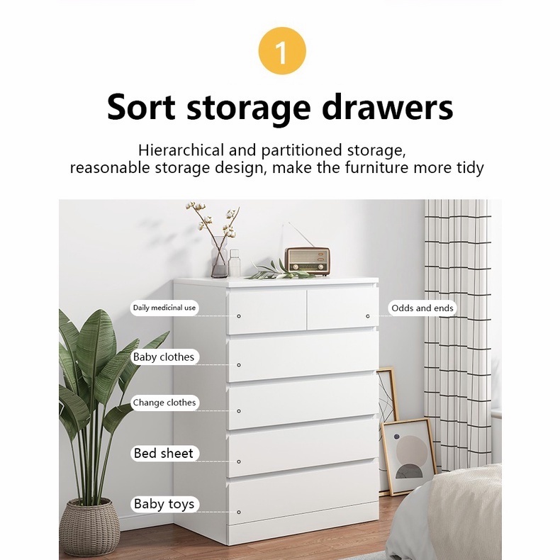 4 Layers Drawers Chest Cabinet Wooden Bedroom/Wood Drawer Cabinet ...
