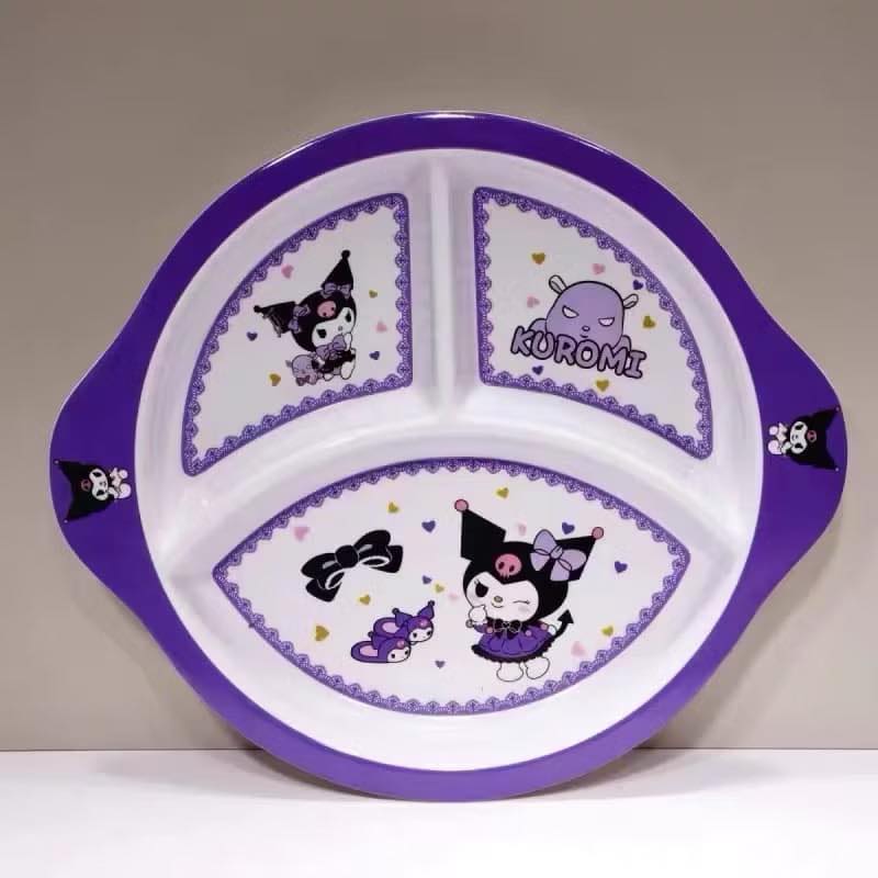 sanrio Square three compartment plate divided grid dinner plate kids ...