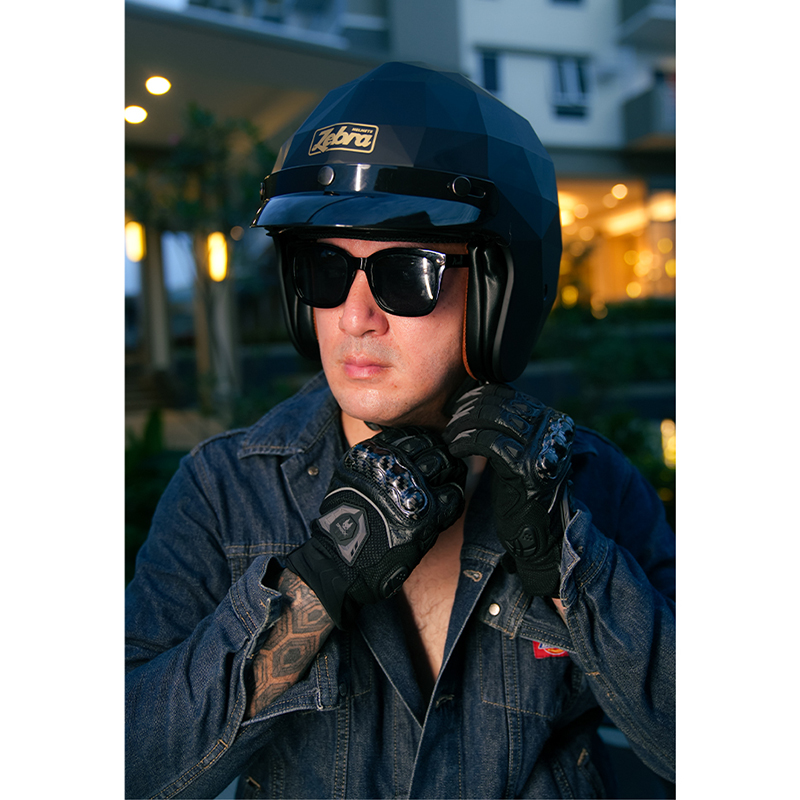 ZEBRA 715 DIAMONDS Motorcycle Classic Helmet Retro vintage Helmets Half ...