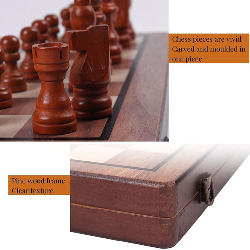 Luxury Magnetic Chess Set Traditional Wooden Folding Puzzle Chess board ...
