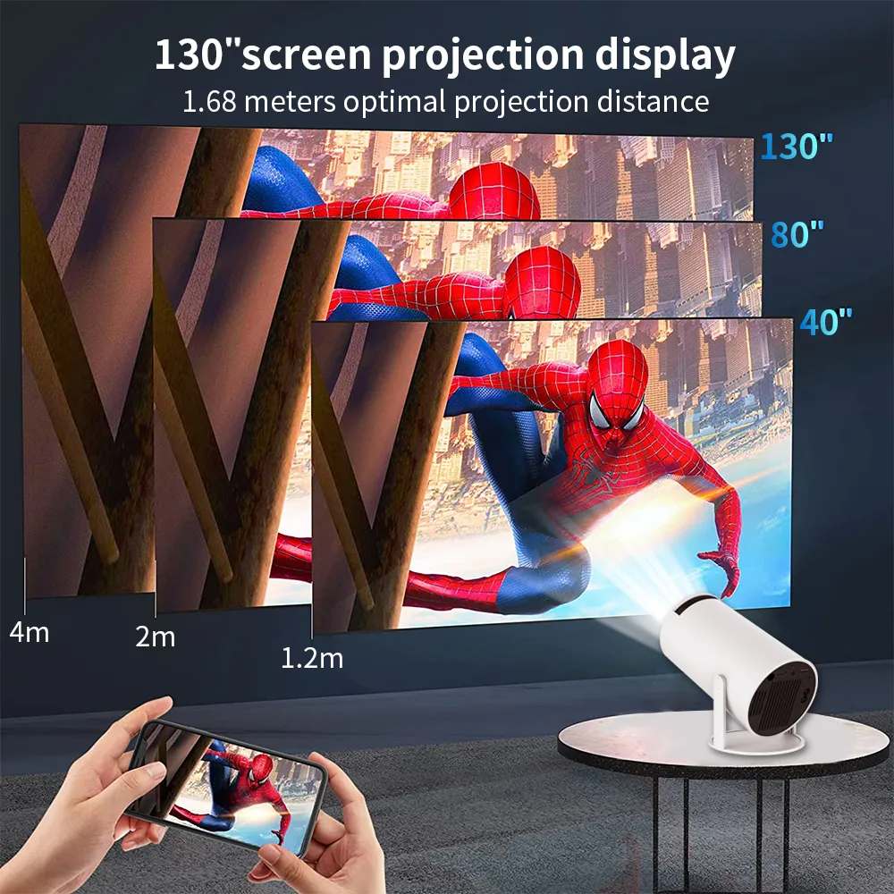 HY300 PRO Projector 4K Ultra HD Wide screen Mobile wireless connection ...