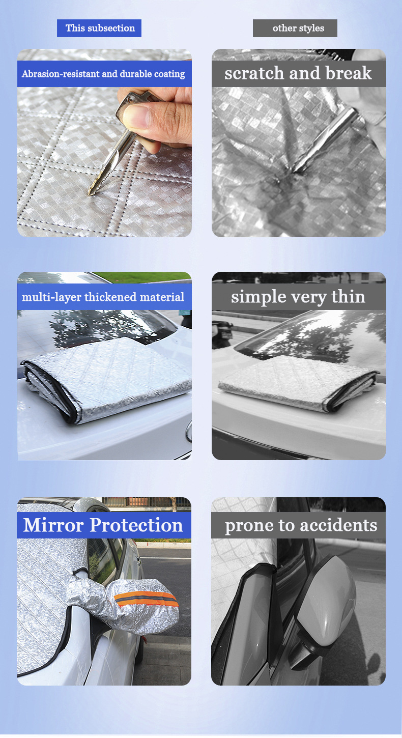 Upgraded 3 layers thickened car windshield cover car sun shade ...