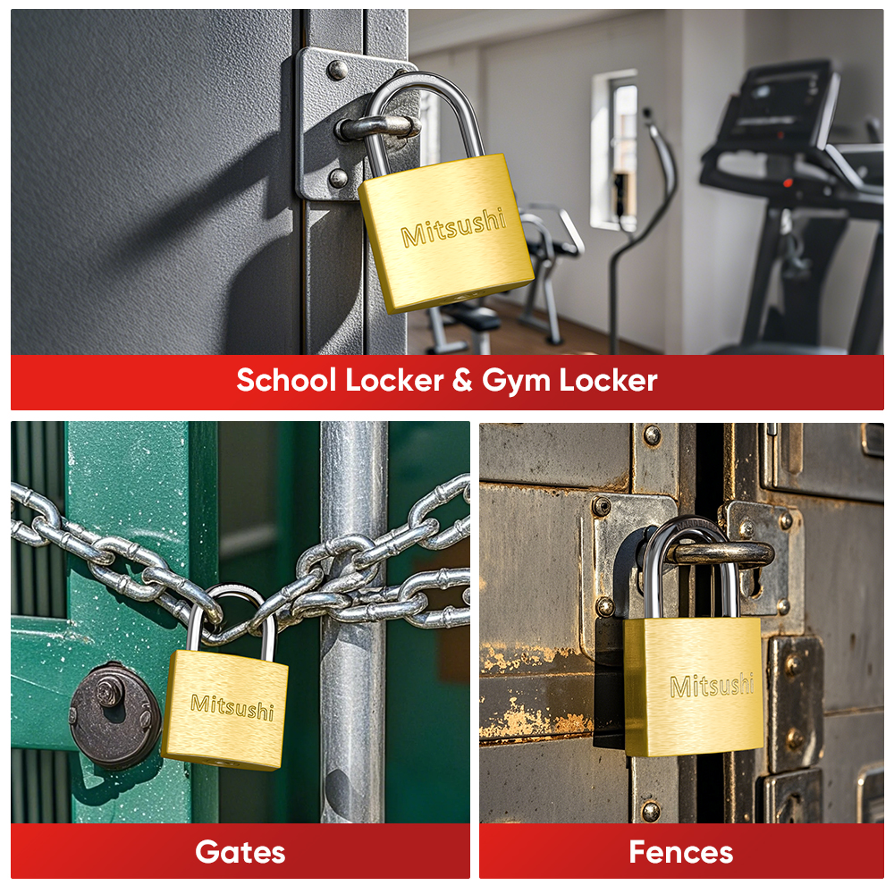 Mitsushi Security Padlock 25/32/38/50/63mm Padlock Waterproof with ...