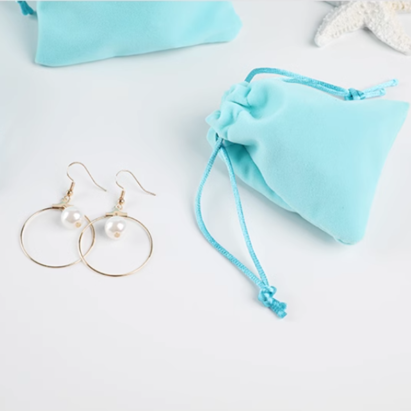 1pc Colored Velvet Fabric Silk Drawstring jewelry Packing Bag Velvet ...