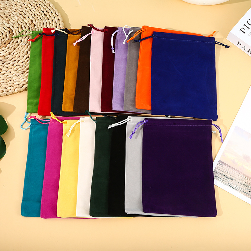 1pc Colored Velvet Fabric Silk Drawstring jewelry Packing Bag Velvet ...